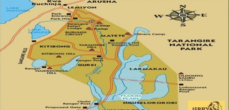 Map of Tarangire National Park- Africa Adventure Vacations